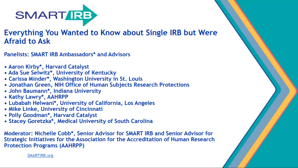 SMART Talks - SMART IRB | National IRB Reliance Initiative