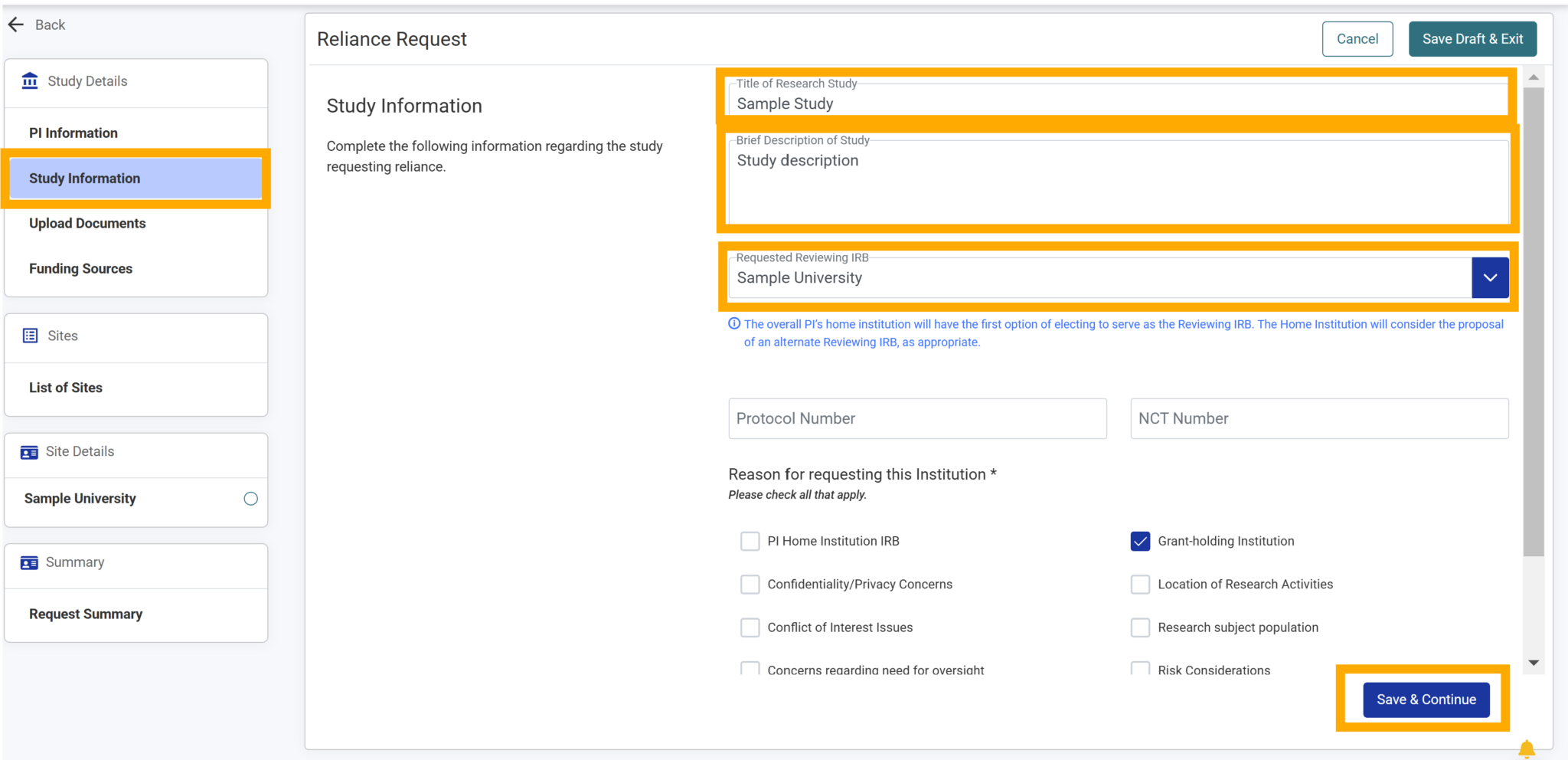 Create a New Reliance Request - SMART IRB | National IRB Reliance ...