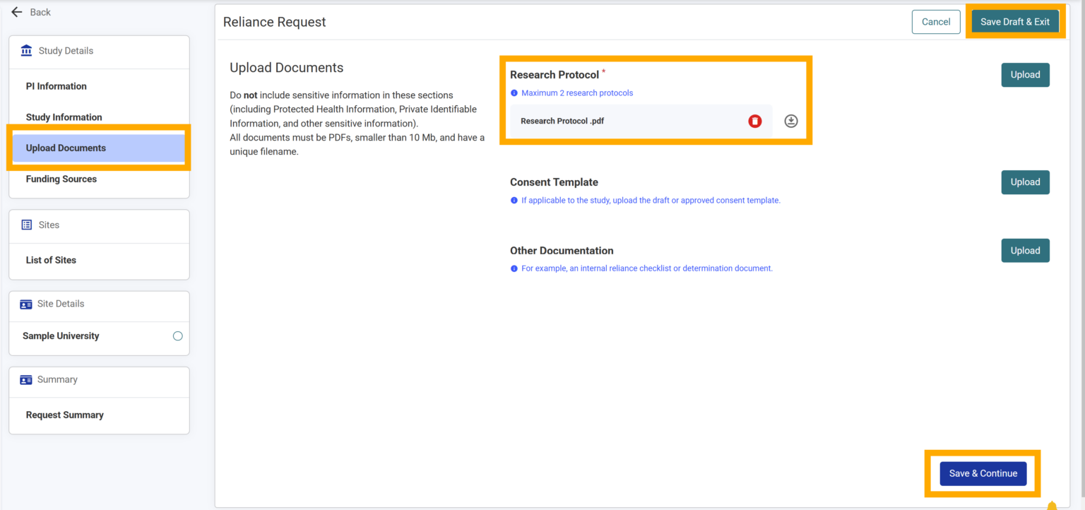 Create a New Reliance Request - SMART IRB | National IRB Reliance ...