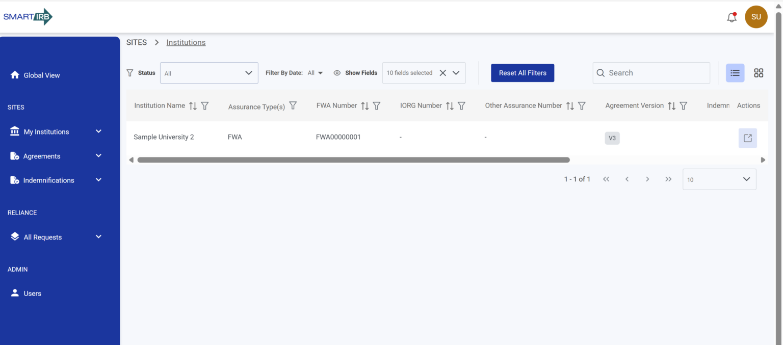 Updates to Institutional Profile - SMART IRB | National IRB Reliance ...